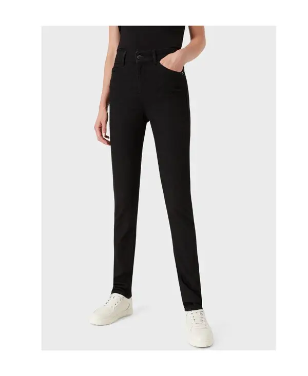 Emporio Armani Mid-rise Slim-fit Jeans - Black
