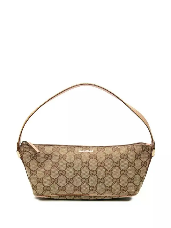 Gucci 2000-2015 Gg Canvas Web Boat Shoulder Bag