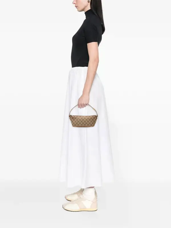 Gucci 2000-2015 Gg Canvas Web Boat Shoulder Bag