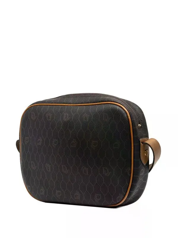 Dior 20th Century Honeycomb Coated Canvas Crossbody Bag - Black