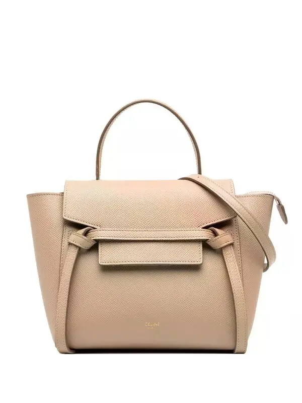 Celine 2021 Nano Grained Calfskin Belt Bag Satchel - Neutrals
