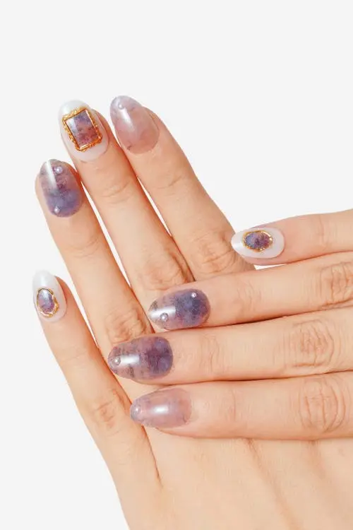 NEVER HAVE I EVER SHOP Claude Monet Water Lilies Short Oval Press On Nails