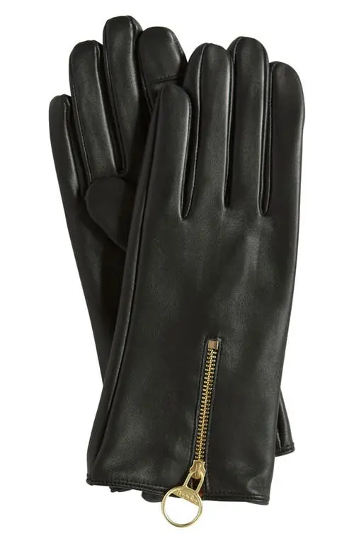 Barbour Arlene Leather Gloves - Black/classic