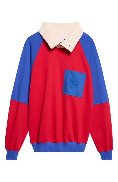 Stella McCartney Smc Crest Panel High Neck Sweatshirt - Blue/red