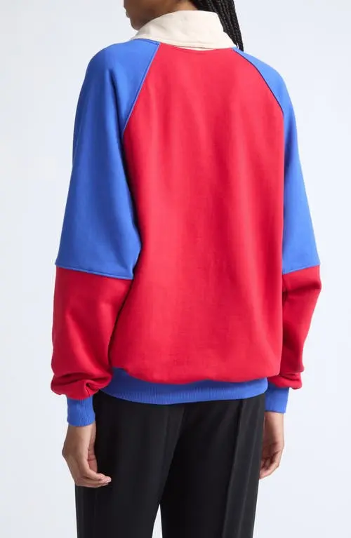 Stella McCartney Smc Crest Panel High Neck Sweatshirt - Blue/red