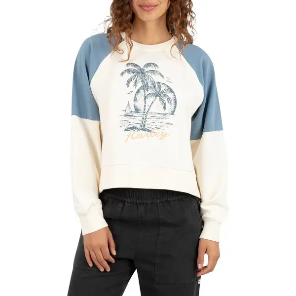 Hurley Palm Sea Crew Graphic Sweatshirt