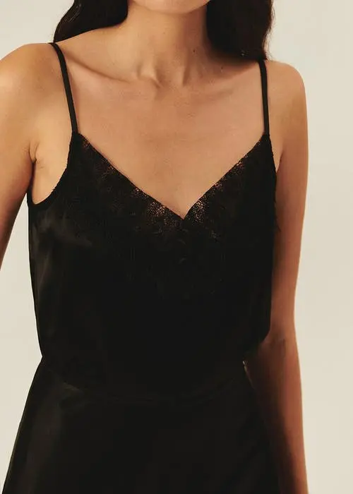EXQUISE Adalynn Spaghetti Strap Blouse - Black