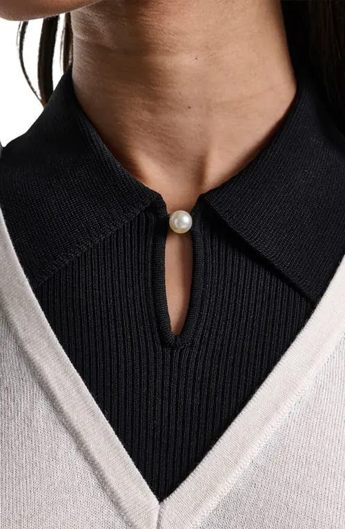 Karl Lagerfeld Paris Layered Short Sleeve Sweater