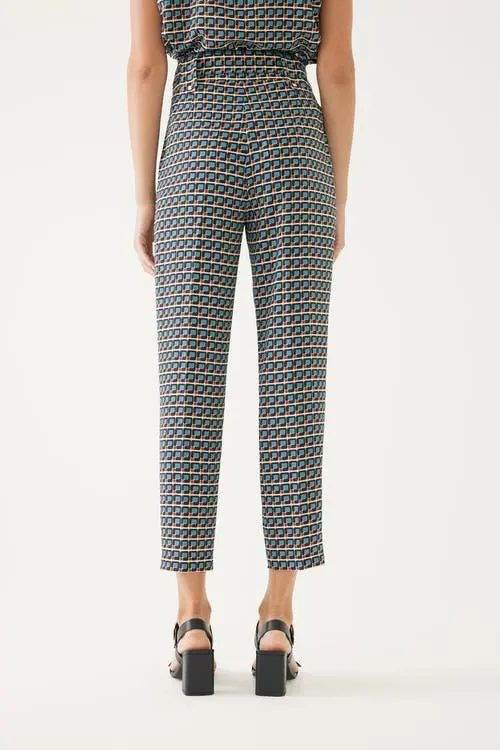 EXQUISE Mixed Print Ankle Length Pants