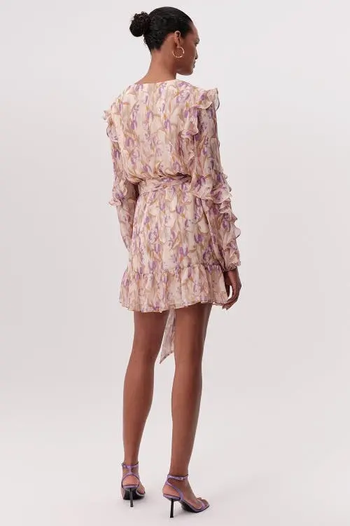 EXQUISE Katelin V Neck Belted Mini Dress