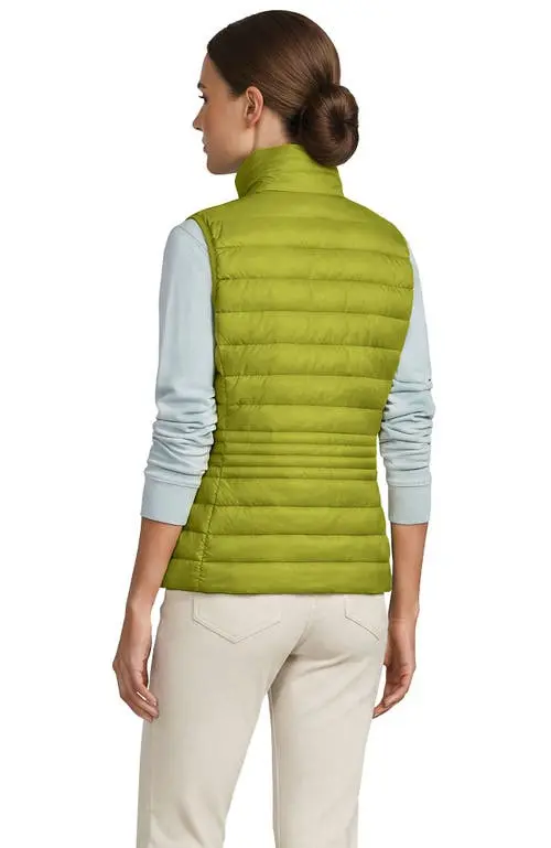 LANDS' END Wanderweight Packable Ultralight Down Vest - Chartreuse