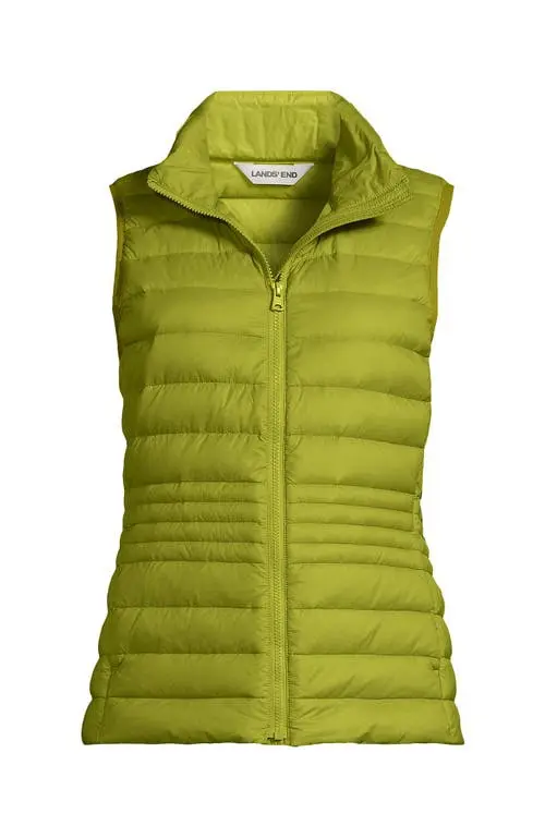 LANDS' END Wanderweight Packable Ultralight Down Vest - Chartreuse