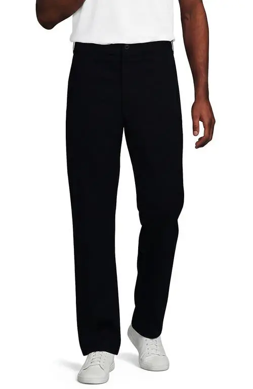 LANDS' END Travel Kit Comfort Waist Classic Straight Fit Chino Pant - Black