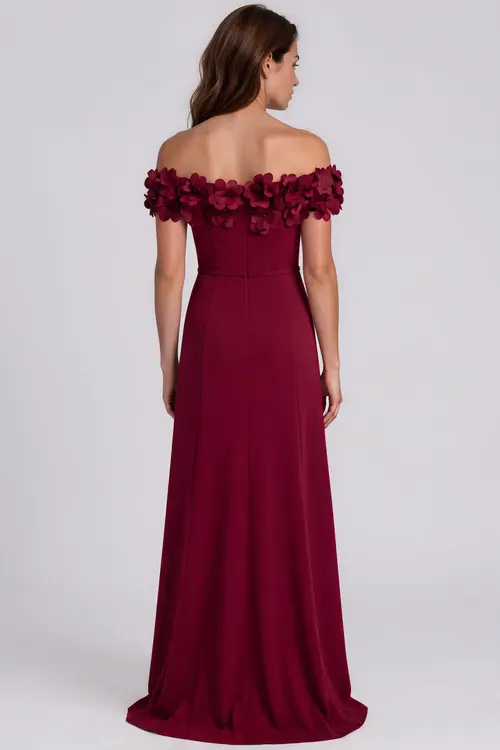 Rene Ruiz Collection Off The Shoulder Crepe Gown