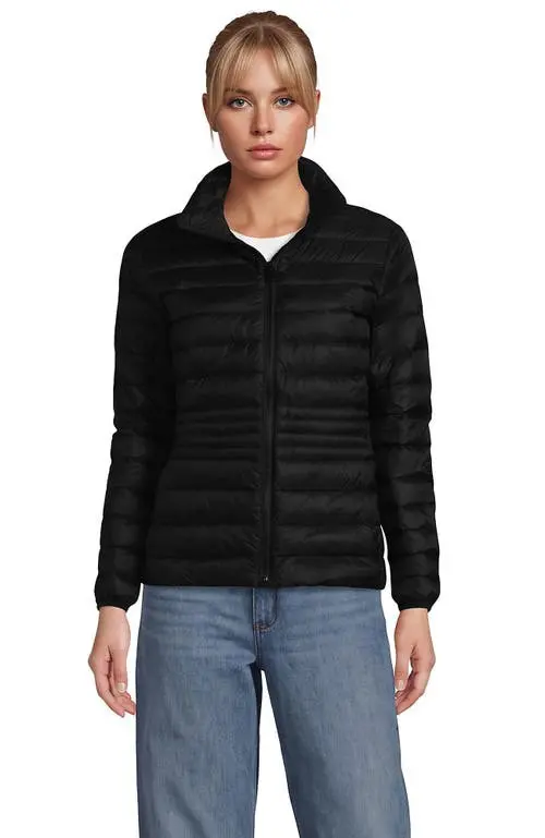 LANDS' END Wanderweight Packable Down Jacket - Black