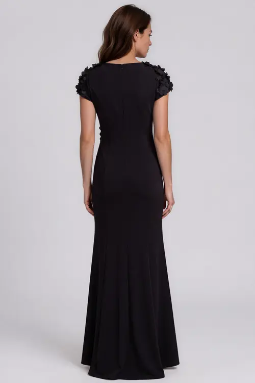 Rene Ruiz Collection High Neck Crepe Gown