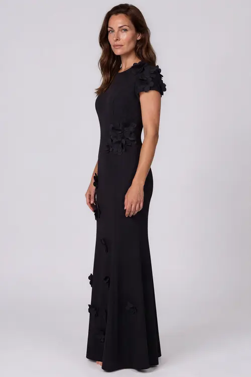 Rene Ruiz Collection High Neck Crepe Gown