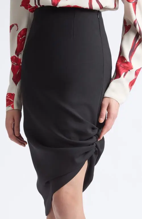 Carolina Herrera Asymmetrical Stretch Wool Skirt
