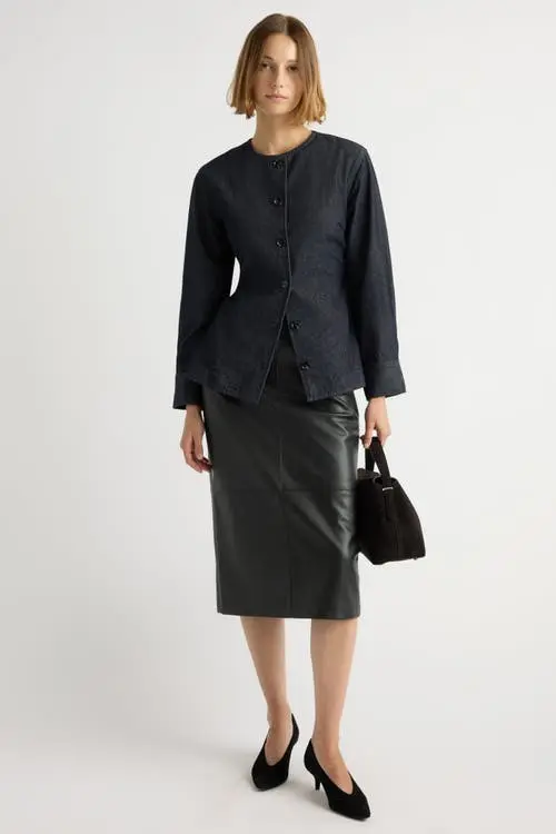 Modern Citizen Briony Back-slit Vegan Leather Skirt