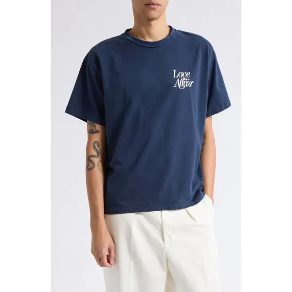 SECOND / LAYER Love Affair Graphic T-shirt - Navy