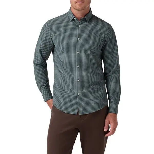 Mizzen+main Leeward No Tuck Long Sleeve Grid Performance Button Up Shirt