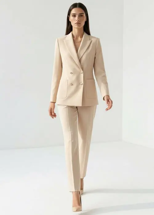 EXQUISE Double Breasted Regular Woven Blazer Jacket