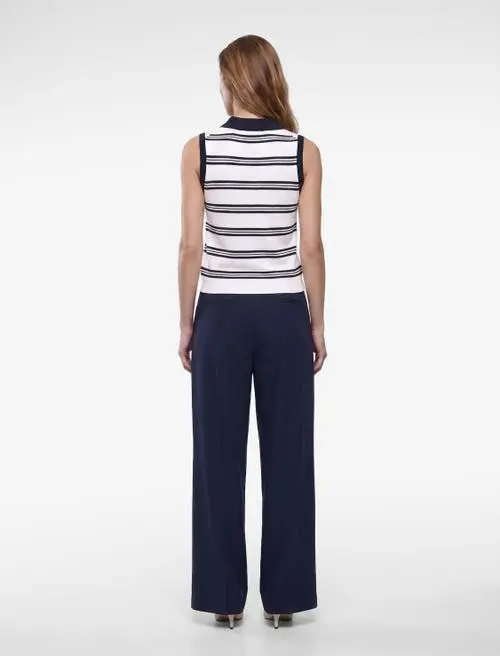 Koton Striped Polo Neck Sleeveless Knit Top