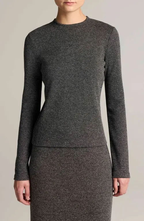 Vince Houndstooth Crewneck Top
