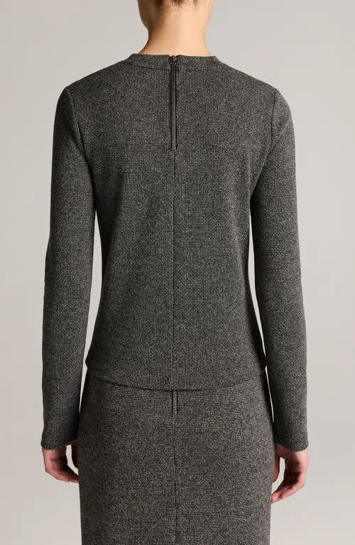 Vince Houndstooth Crewneck Top