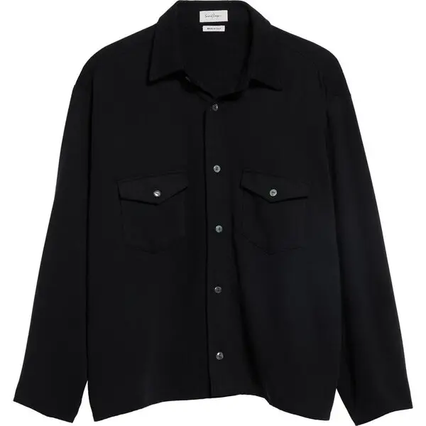 SECOND / LAYER Button-up Field Shirt - Black