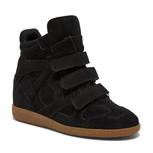 SILENT D Sara Sneaker - Black Micro Suede