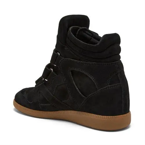 SILENT D Sara Sneaker - Black Micro Suede