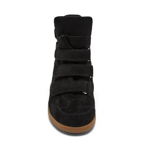 SILENT D Sara Sneaker - Black Micro Suede