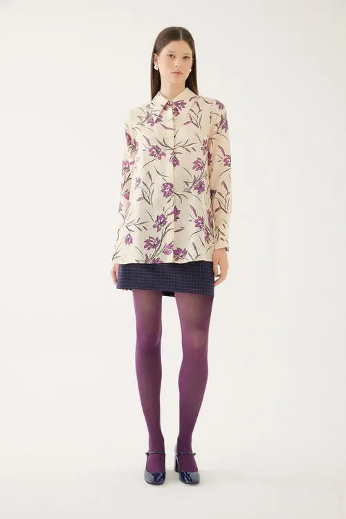 EXQUISE Floral Long Shirt