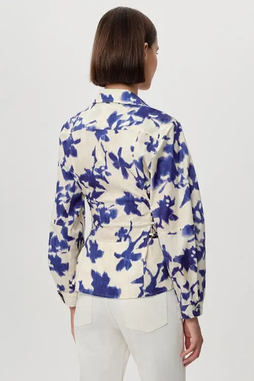 EXQUISE Ambrosina Collar Puff Sleeve Shirt