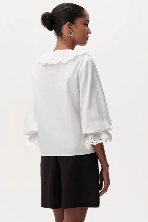 EXQUISE Bibiane Broderie Embroidered Blouse