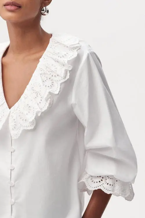 EXQUISE Bibiane Broderie Embroidered Blouse