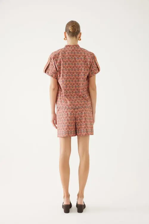 EXQUISE Belt Sleeve Shirt
