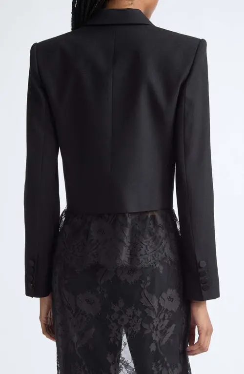 Zimmermann Valiant Crop Lace Trim Stretch Wool Jacket