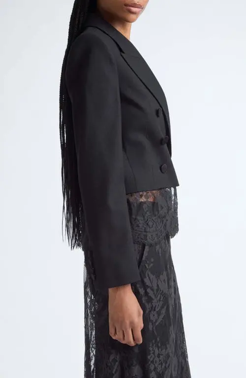 Zimmermann Valiant Crop Lace Trim Stretch Wool Jacket