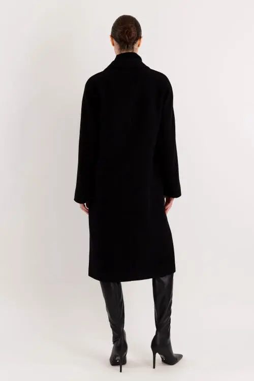 OROLAY Maxi Classic Wool Coat - Black