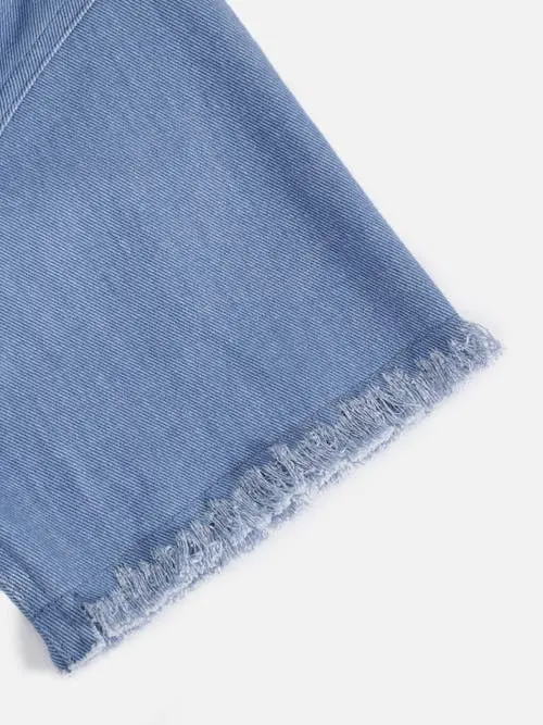 AELFRIC EDEN Denim Layered Short Sleeve Shirt