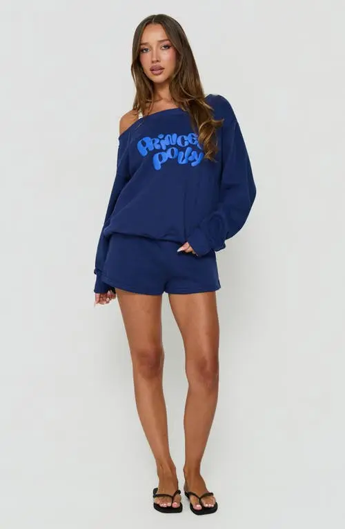 Princess Polly Aaleah Graphic Off The Shoulder Sweatshirt