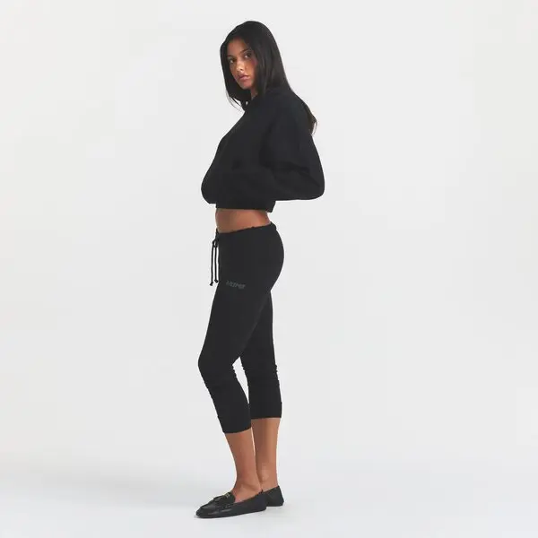 SKIMS Legging With Embossed Logo | Black | | Cotton Fleece