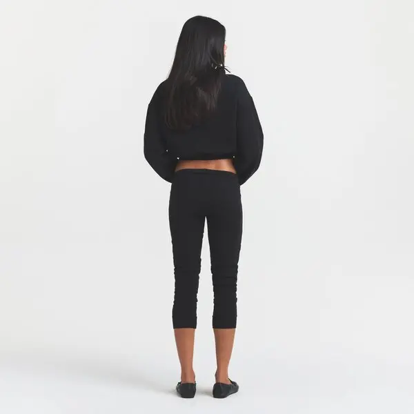 SKIMS Legging With Embossed Logo | Black | | Cotton Fleece