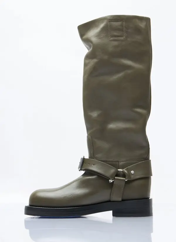Burberry Leather Saddle High Boots