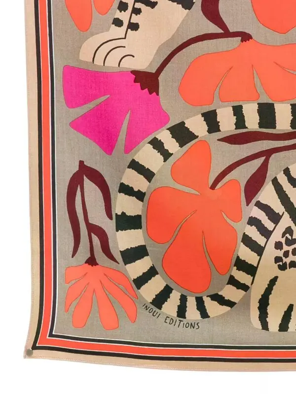 INOUI EDITIONS Animal-print Floral Scarf