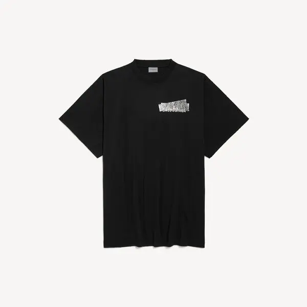 Balenciaga Silver Tape Back Oversized T-shirt