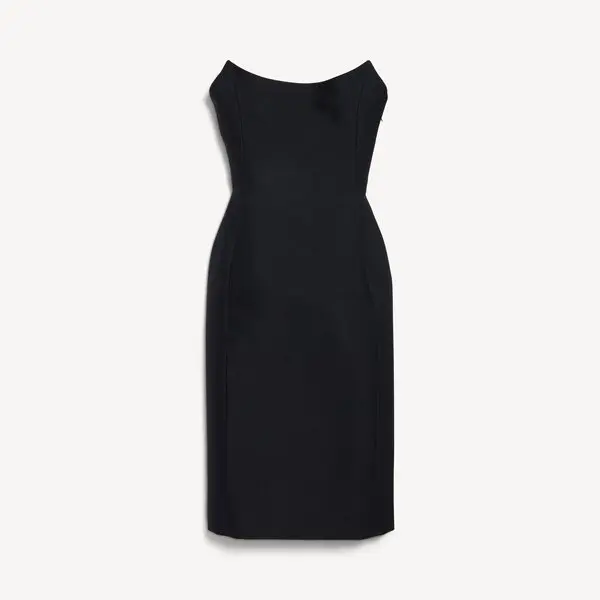 Balenciaga Midi Bustier Dress - Black