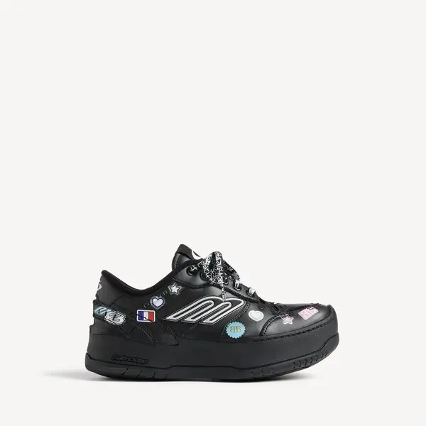 Balenciaga Hamptons Stickers Platform Sneaker - Black